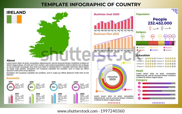 Vector Template Infographic Ireland Education Riset Stock Vector ...