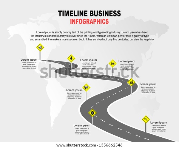 Vector Template Infographic Timeline Business Operations Stock Vector ...