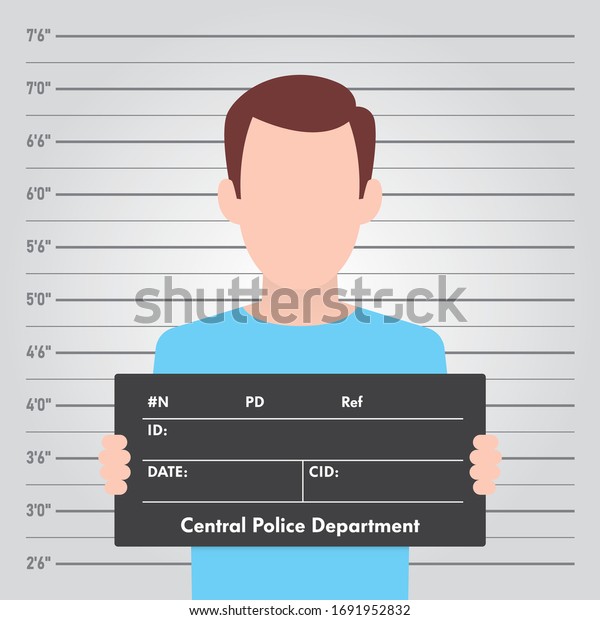 Vector Template Police Frontview Mugshot Man Stock Vector (Royalty Free ...