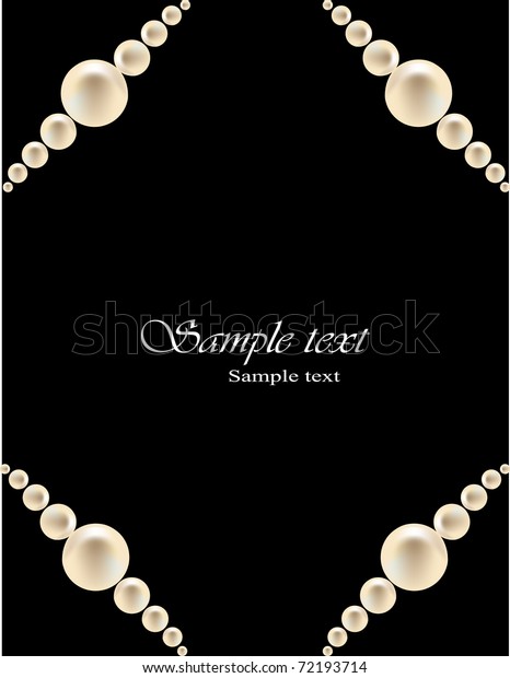Vector Template Realistic Pearls Greeting Card Stock Vector (Royalty ...