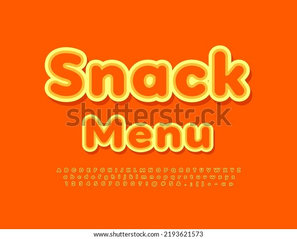 Vector Template Snack Menu Cafe Restaurant Stock Vector (Royalty Free ...