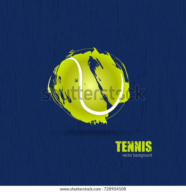 Vector tennis ball. Design print for T-shirts. Element sports for the ...