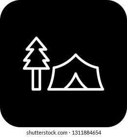 Illustration Tent Trees Icon 스톡 일러스트 1343848259 | Shutterstock