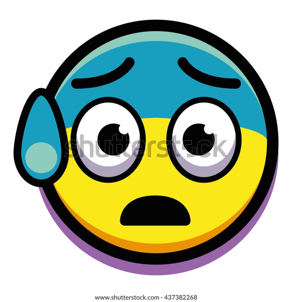 Vector Terrified Face Isolated On White Stock Vector (Royalty Free ...