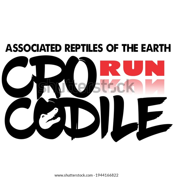 Vector Text Crocodile Posters Signs Stock Vector (Royalty Free ...