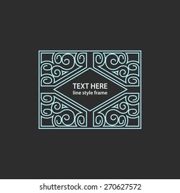 Vector Text Decoration Line Style Frame Stock Vector (Royalty Free ...