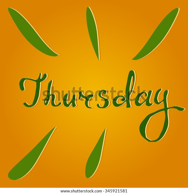 Vector Text Thursday Orange Green: เวกเตอร์สต็อก (ปลอดค่าลิขสิทธิ์ ...