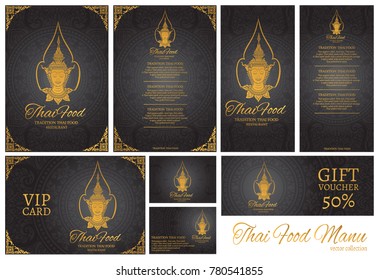 Vektor Stok Vector Thai Food Restaurant Menu Templatethai (Tanpa ...