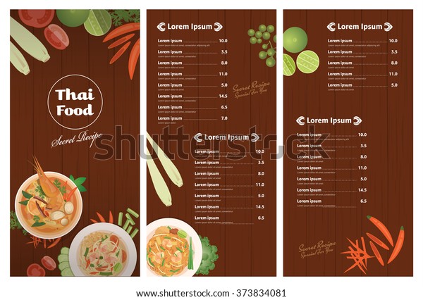vector of Thai foods restaurant menu template,Thai dish and ingredients ...