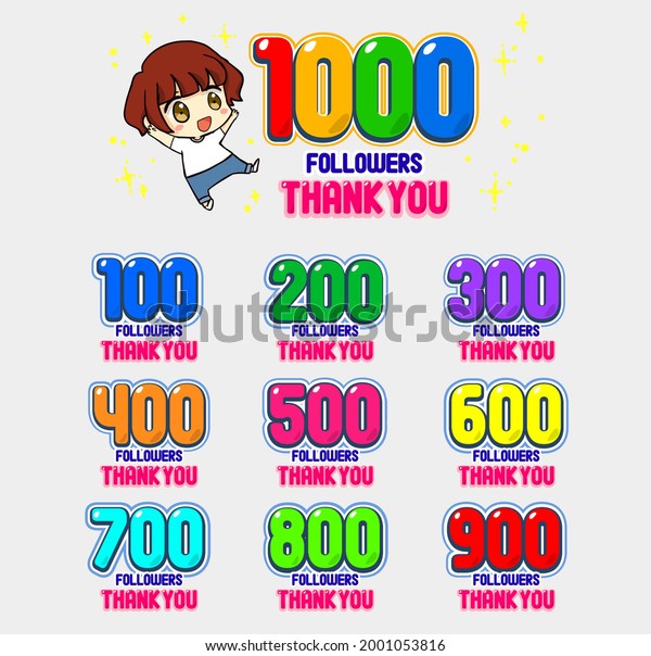 Vector Thank You Follower Message Hand Stock Vector (Royalty Free ...