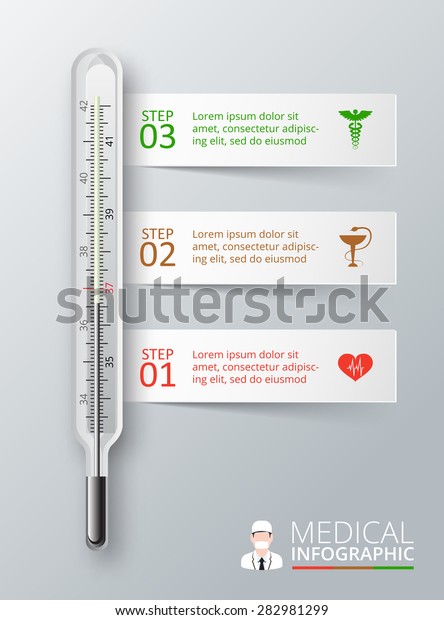 Vector Thermometer Infographics Template Diagram Graph Stock Vector ...