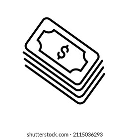 Vector Thin Line Money Icon Stock Vector (Royalty Free) 2115036293 ...