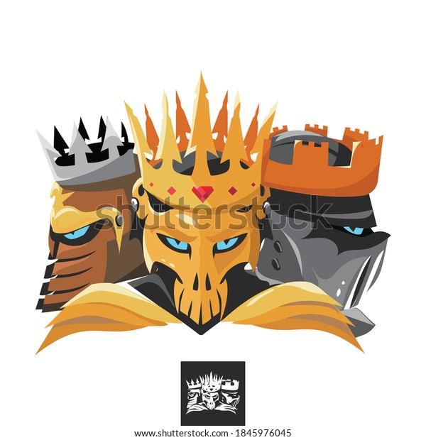 Vector Three Kings Heads Crowns Illustration Stock Vector (Royalty Free ...