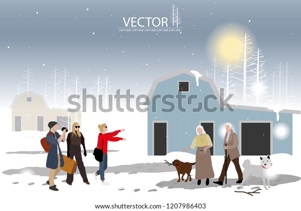 Vector Three Sister Brother Coming Back Stock Vector (Royalty Free ...