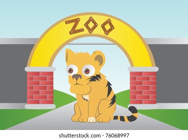 Vector Tiger Illustration Zoo Stock Vector (Royalty Free) 76068997 ...
