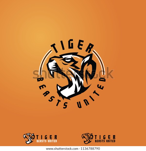 Vector Tiger Round Sports Emblem Logo Stock Vector (Royalty Free ...