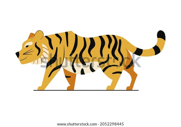 Vector Tiger Side View Isolated On Stock Vector (Royalty Free ...