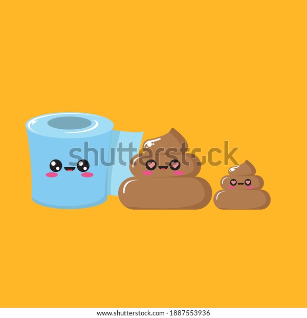 Vector Toilet Paper Poo Character Set Stock Vector (Royalty Free ...