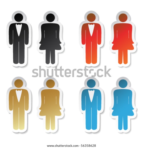Vector Toilet Stickers Stock Vector (Royalty Free) 56358628 | Shutterstock