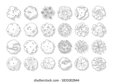 Top View Vector Outline Set Different: стоковая векторная графика (без ...