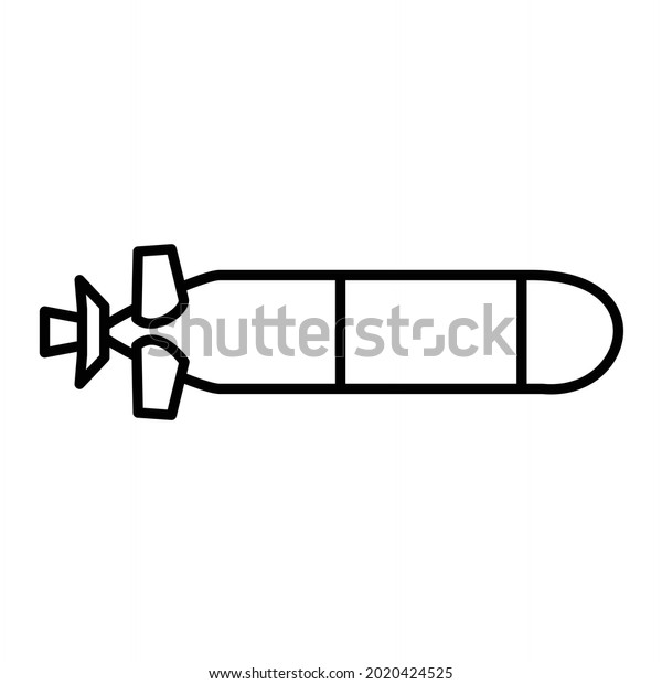 Vector Torpedo Outline Icon Design Stock Vector (Royalty Free ...