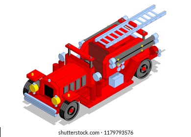Vector Toy Fire Engine Vintage Models Stock Vector (Royalty Free ...