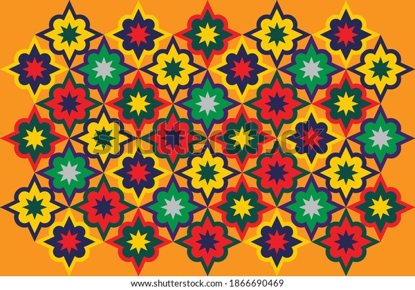 Vector Traditional Ajrak Design Indian Pakistani: เวกเตอร์สต็อก (ปลอด ...