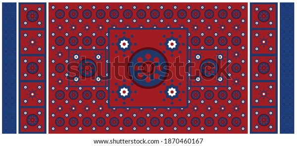 Vector Traditional Ajrak Design Indian Pakistani Stock Vector (Royalty ...