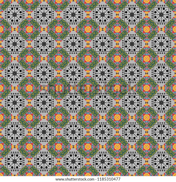 Vector Traditional Ethnic Background Yellow Gray Stock Vector (Royalty ...
