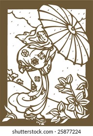 Vector Traditional Japanese Geisha Pattern Stock Vector (Royalty Free ...