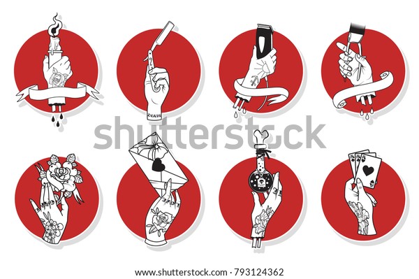 Vector Traditional Tattoo Art Design Stickers Stock Vector (Royalty ...