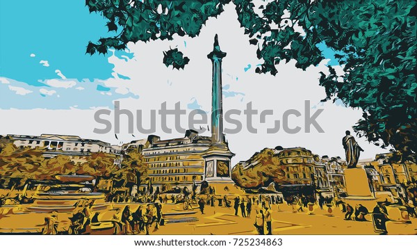 Vector Trafalgar Square Public Square City Stock Vector (Royalty Free ...
