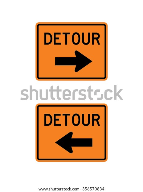 Vector Traffic Detour Sign Stock Vector (Royalty Free) 356570834 ...