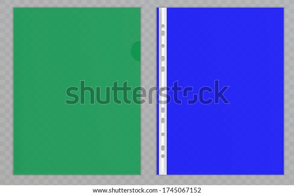Vector Transparent Plastic Files Cellophane Folders Stock Vector ...