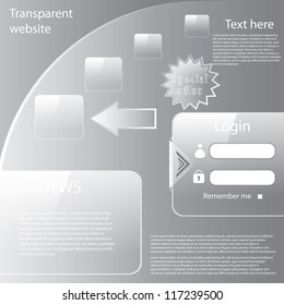 Vector Transparent Website Design Template Stock Vector (Royalty Free ...