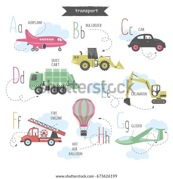 Vector Transport Z Alphabet Teaching Kids Stock Vector (Royalty Free ...