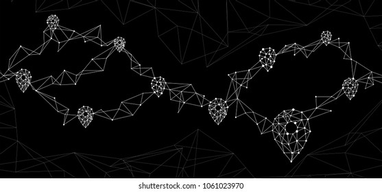 Vector Travel Network Pin Mark Polygon Stock Vector (Royalty Free ...
