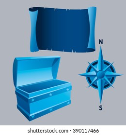 Vector Treasure Hunt Icons Isolated On Stock Vector (Royalty Free ...