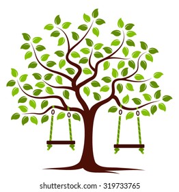 Vector Tree Swing Bucket Ball Isolated 스톡 벡터(로열티 프리) 319802780