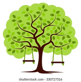 Vector Tree Swings Isolated On White Stock Vector (Royalty Free ...