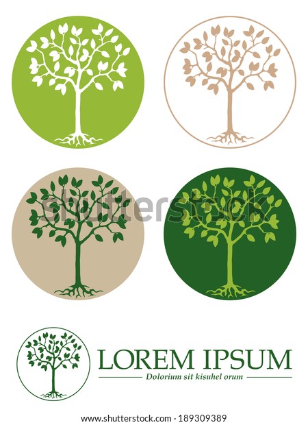 Vector Tree Symbols Logo Design Template Stock Vector (Royalty Free ...