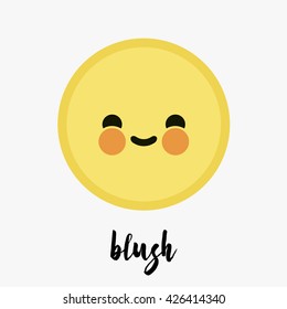 Vector Trendy Cute Blush Emoticon 스톡 벡터(로열티 프리) 426414340 | Shutterstock
