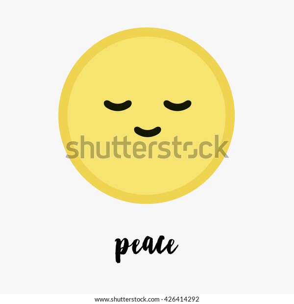 Vector Trendy Cute Peace Emoticon Stock Vector (Royalty Free) 426414292 ...