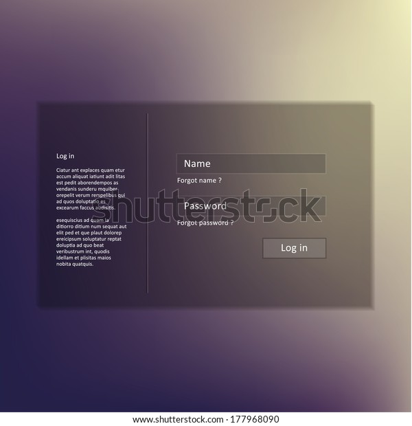 Vector Trendy Login Form Modern Minimal Stock Vector (Royalty Free ...