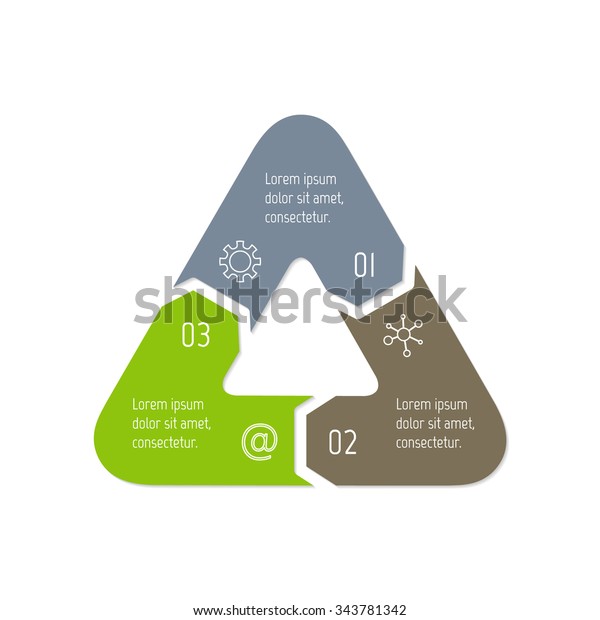 Vector Triangle Connected Infographic Diagram Circular Stock Vector ...