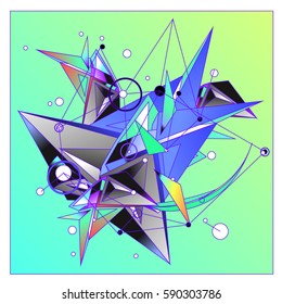Vector Triangle Fractal Geometric 3d Forms Stock Vector (Royalty Free ...