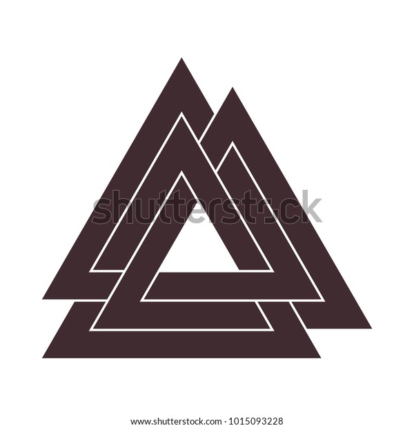 Vector Triangle Illustration Valknut Symbol Germanic Stock Vector ...