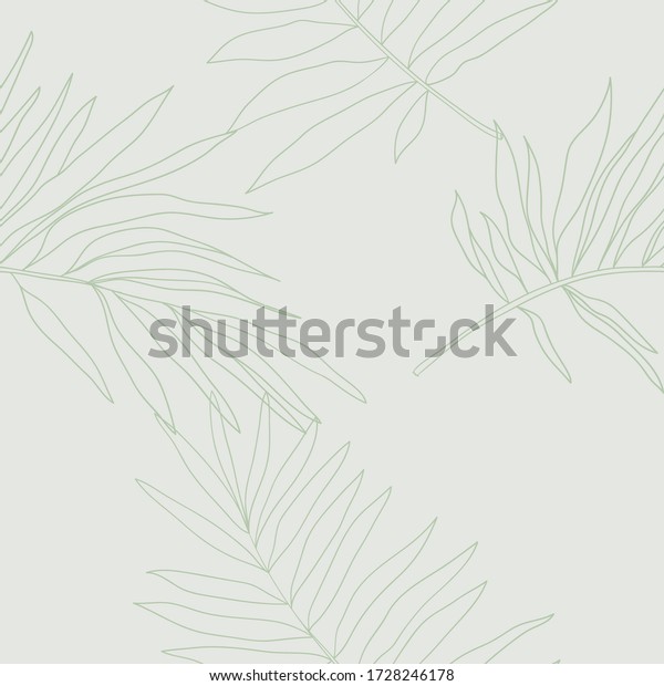 Vector Tropical Palm Leaves Seamless Pattern Stock Vector Royalty Free