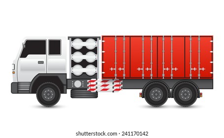 Vector Truck Cargo Container Shipping Transportation 스톡 벡터(로열티 프리 ...