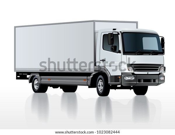 Vektor-LKW-Vorlage einzeln auf Weiß. Verfügbare EPS-10, getrennt durch ...